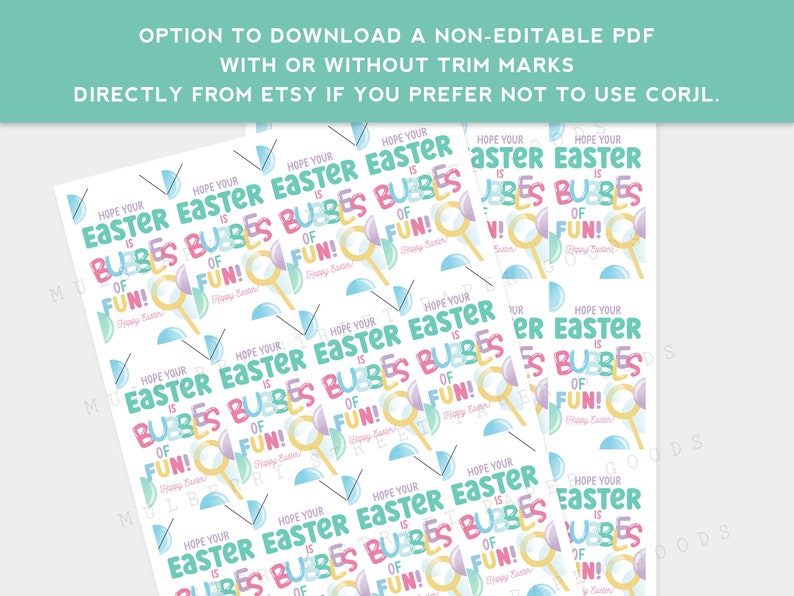 Printable Easter Bubbles Gift Tag Hope Your Easter is Bubbles - Etsy
