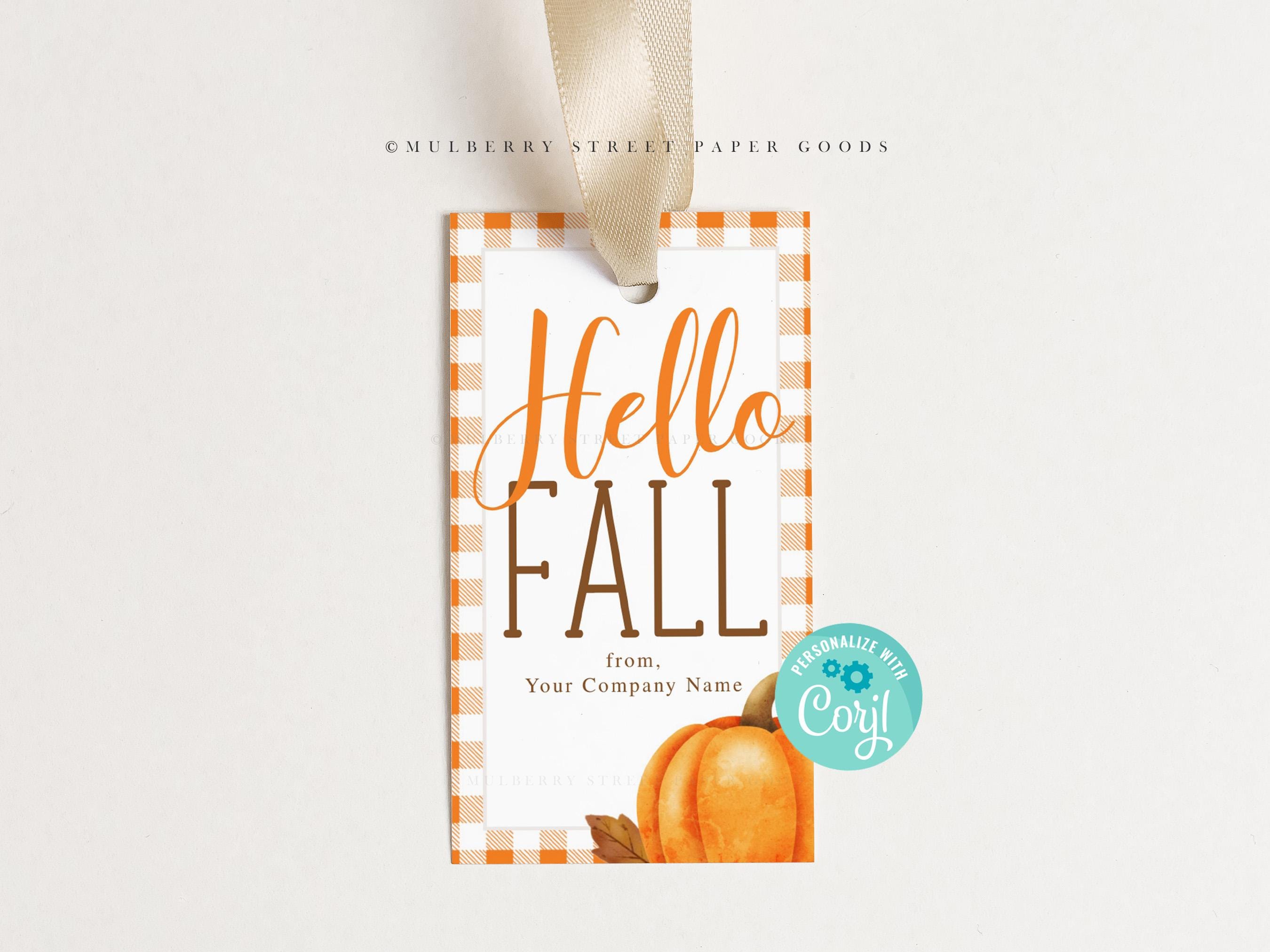 Editable Hello Fall Gift Tag Autumn Treat Tag Printable Teacher Staff ...