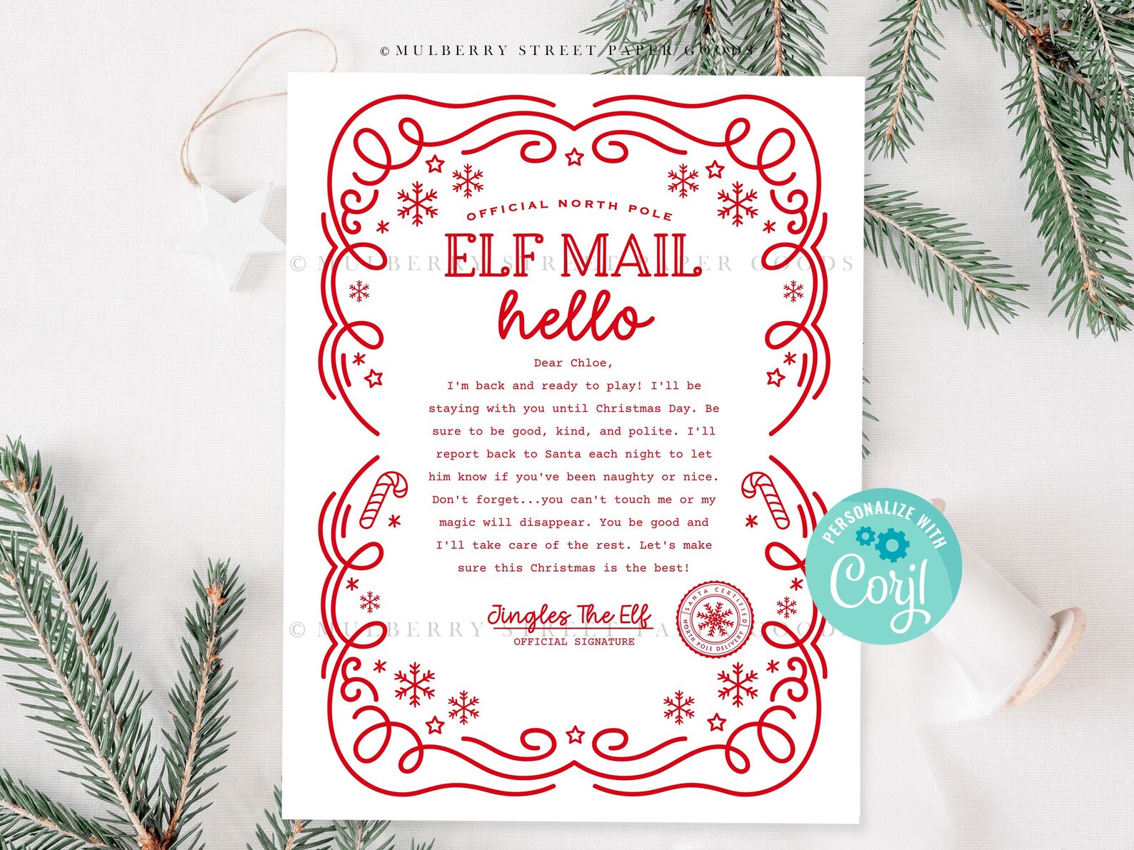 Editable Elf Hello Letter Printable Personalized Christmas Elf Arrival ...