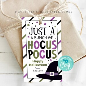 Halloween Printable Gift Tag Halloween Party Favor Tag Trick or Treat ...