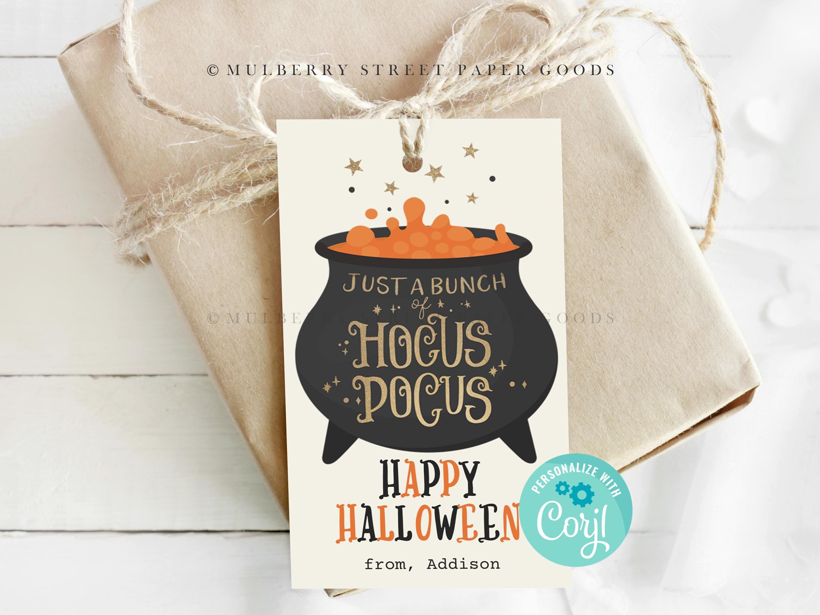 Printable Halloween Gift Tag Just a Bunch of Hocus Pocus Halloween ...
