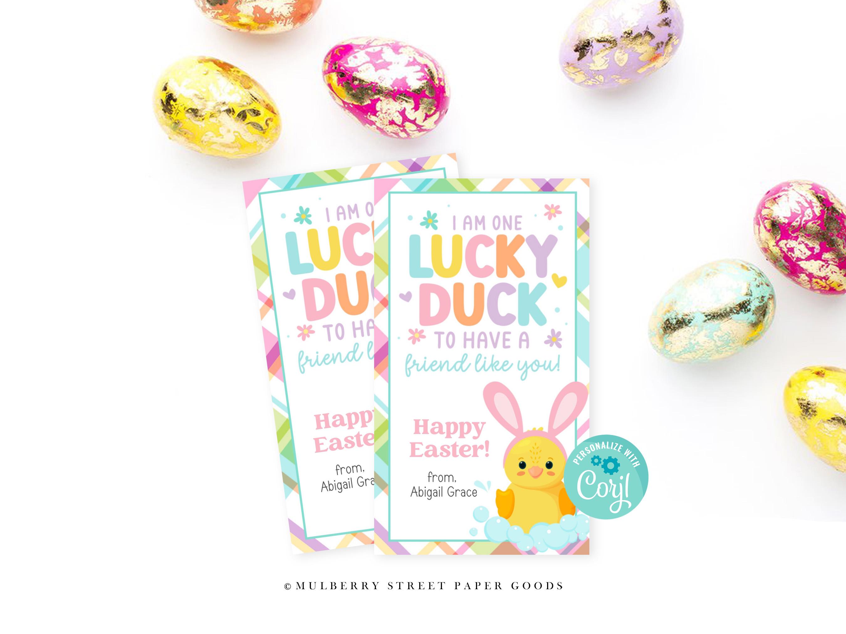 Rubber Duck Easter Gift Tag Printable Instant Download Kids Easter ...