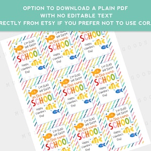 Printable I'm Glad We Swim in the Same School Valentine's Day Card ...