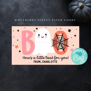 Halloween Printable Tag Pink Halloween Boo Tag Halloween Party Favor ...