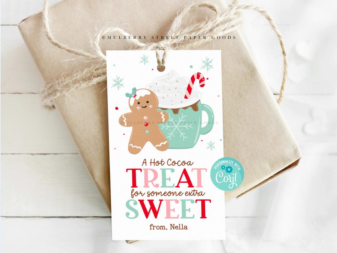 Instant Download Christmas Hot Cocoa Gift Tag Editable Holiday Hot ...