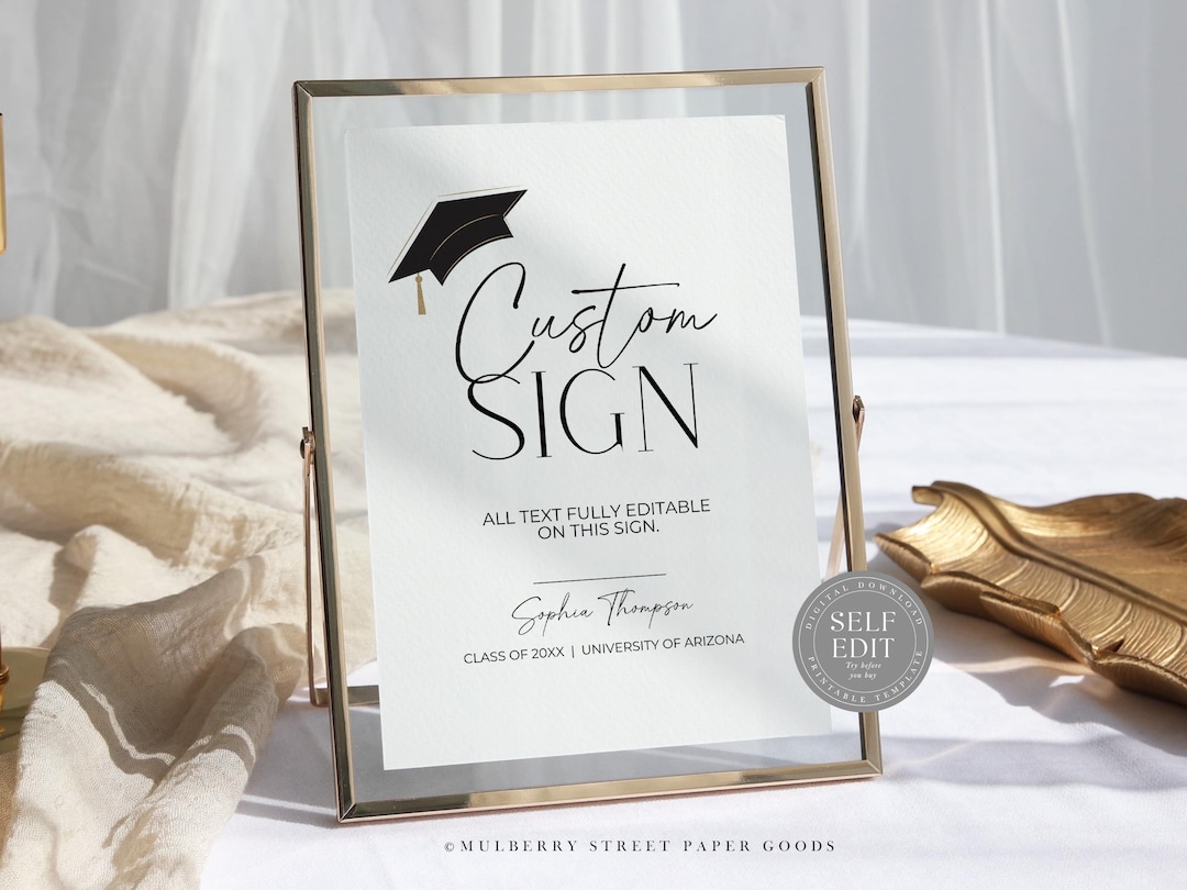 Editable Graduation Party Sign Instant Download Custom Graduation Sign ...