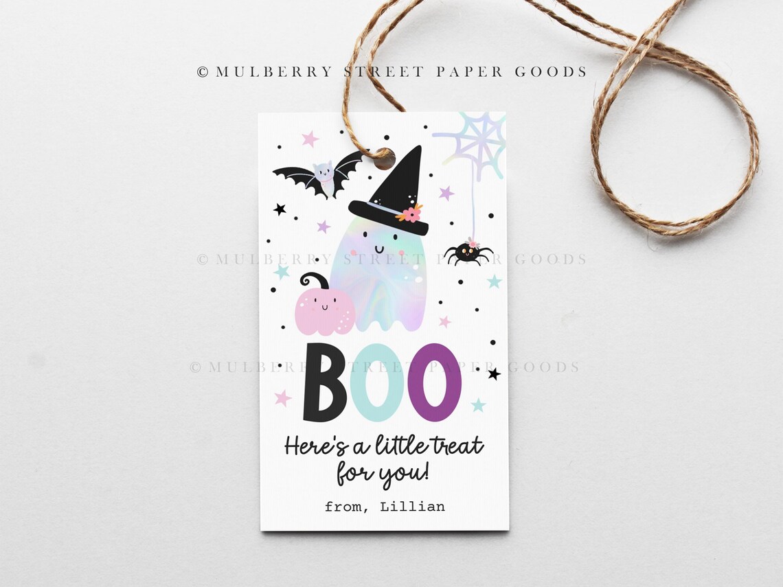 Printable Halloween Favor Tags Boo Gift Tags Trick or Treat Bag Tag ...