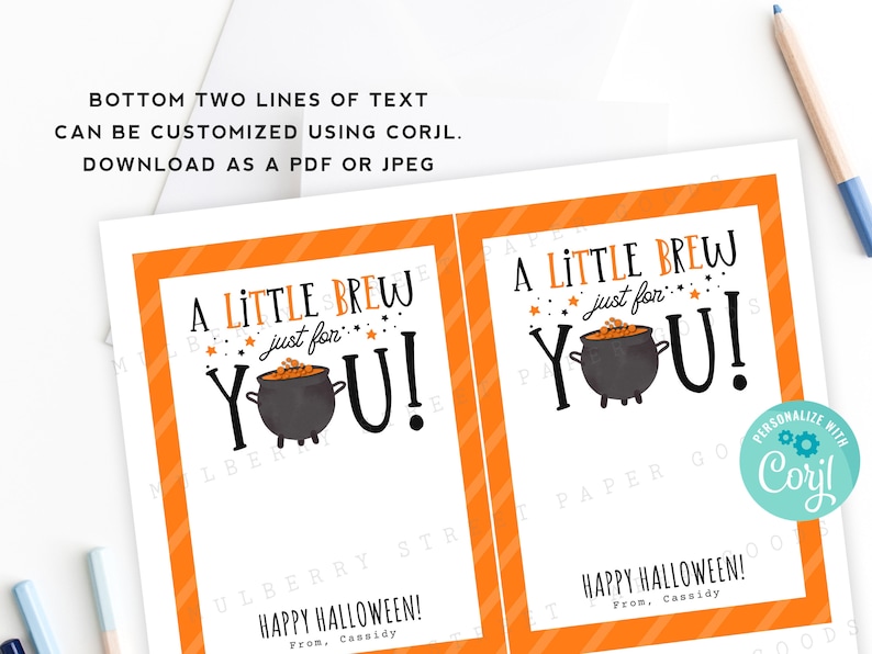 Printable A Little Brew Just for You Gift Card Holder Happy - Etsy