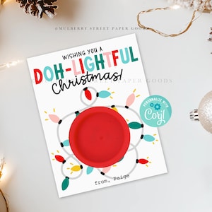 Christmas Play Dough Holder Card Printable Kids Christmas Gift Digital ...