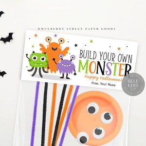 Build Your Own Monster Bag Topper Printable Digital Download Not so ...