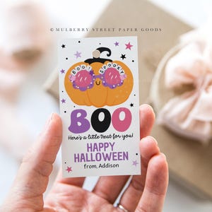 Editable Halloween Gift Tag Printable Boo Here's a Little Treat for You ...