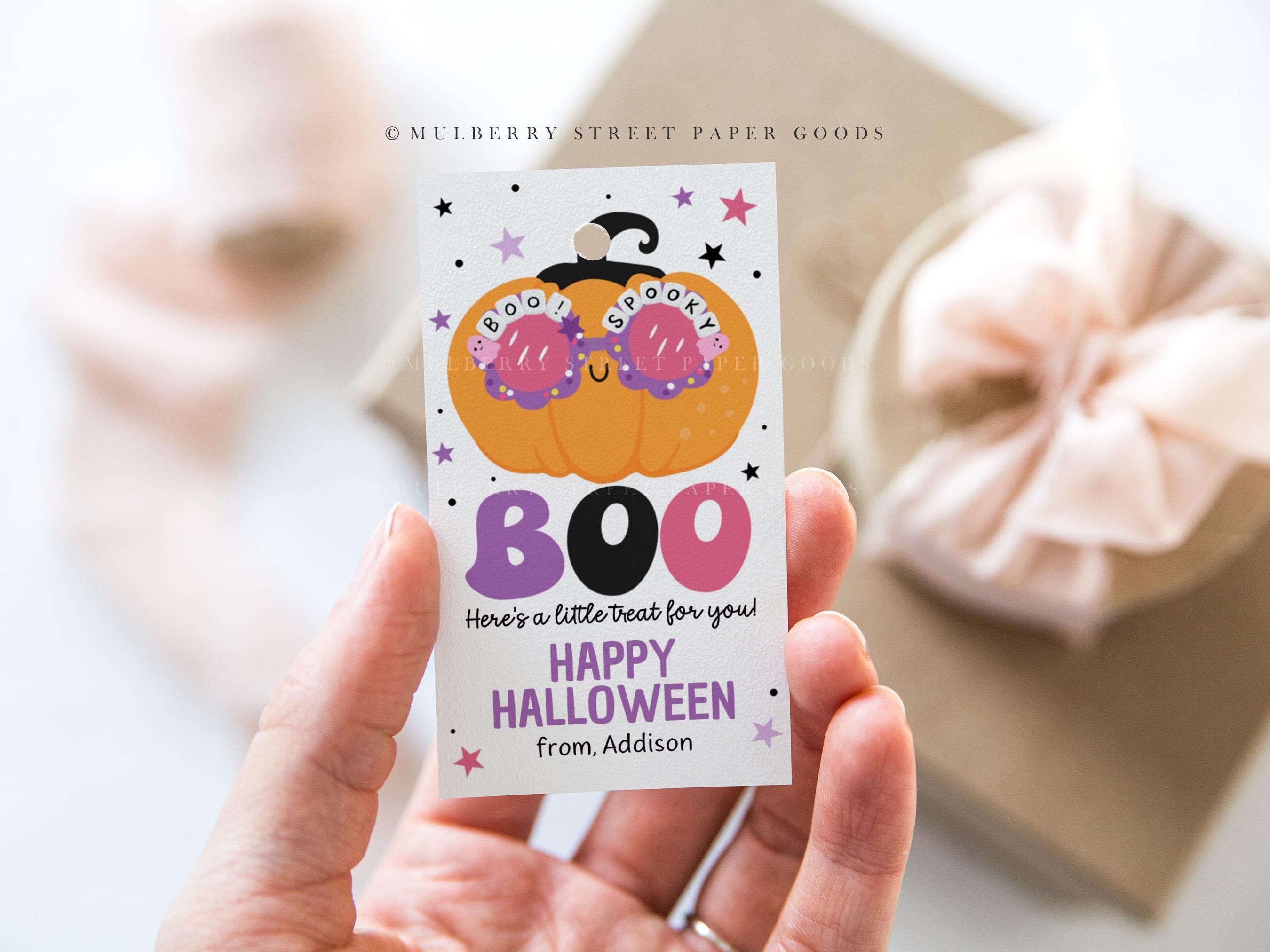 Editable Halloween Gift Tag Printable Boo Here's a Little Treat for You ...