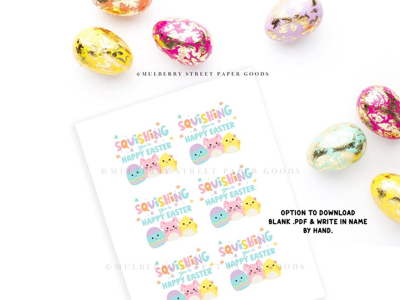 Squishing You a Happy Easter Gift Tag Printable Easter Squishmallow ...