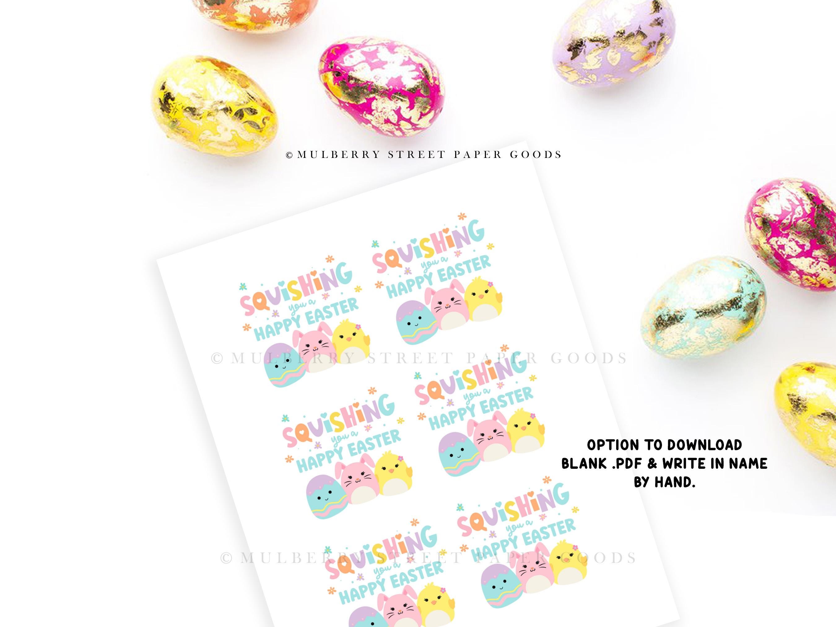 Squishing You a Happy Easter Gift Tag Printable Easter Squishmallow ...