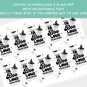 Editable Halloween Gift Tag Halloween Printable Digital Download ...