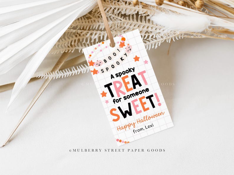 Halloween Printable Gift Tag A Spooky Treat for Someone Sweet ...