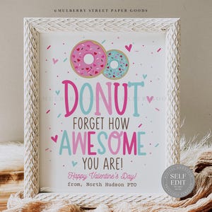 Donut Station Table Sign Canva Template Employee Staff School Teacher ...