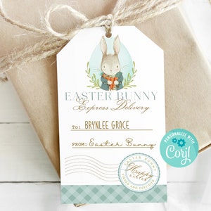Printable Easter Bunny Express Delivery Gift Tag, Easter Bunny ...