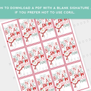 Hope Your Winter Break is Snow Much Fun Printable Gift Tag From Teacher ...