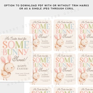 Printable Easter Treat for Somebunny Sweet Card Instant | Etsy