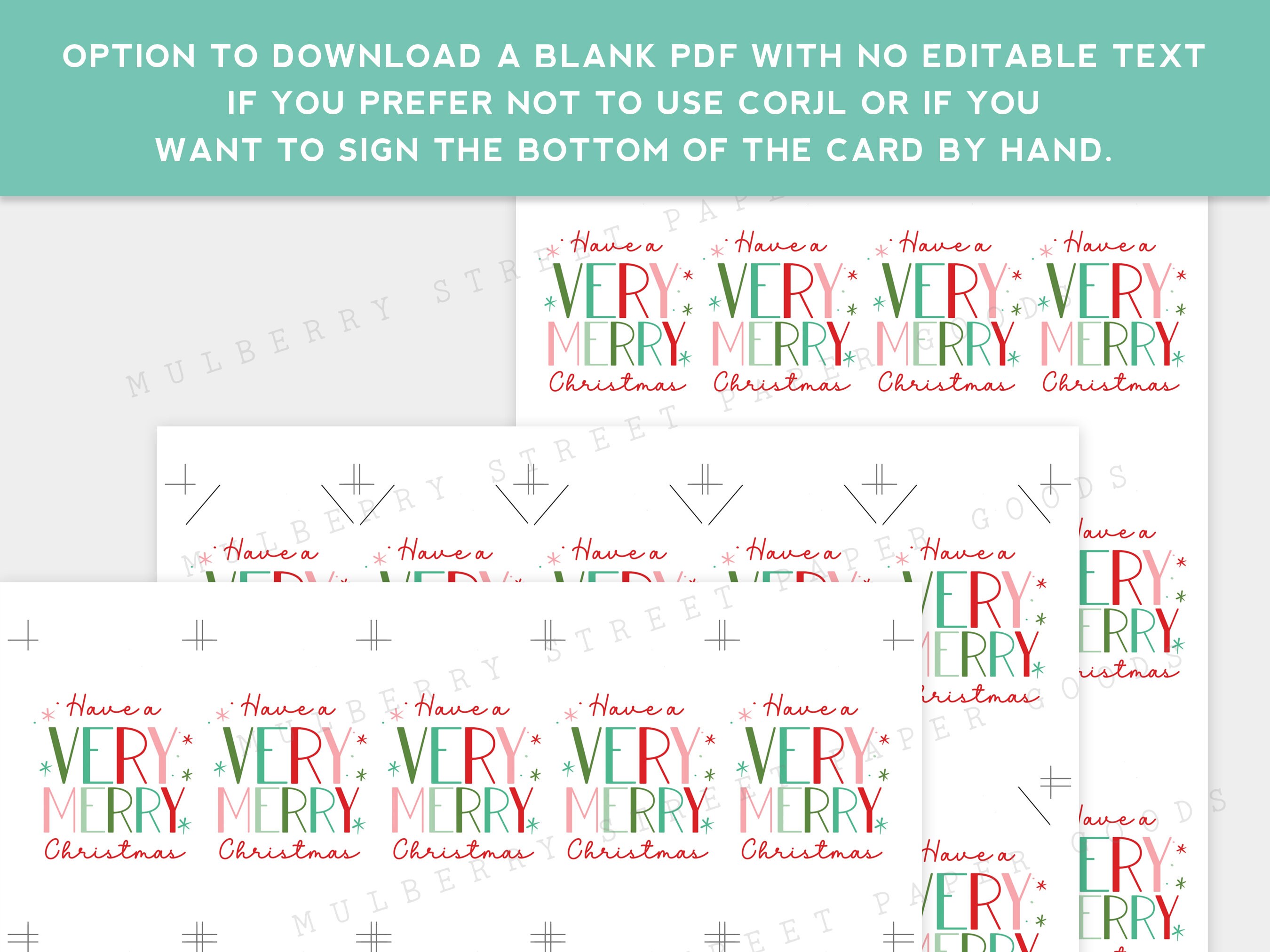 Printable Have a Very Merry Christmas Gift Tag, Modern Bright Xmas ...