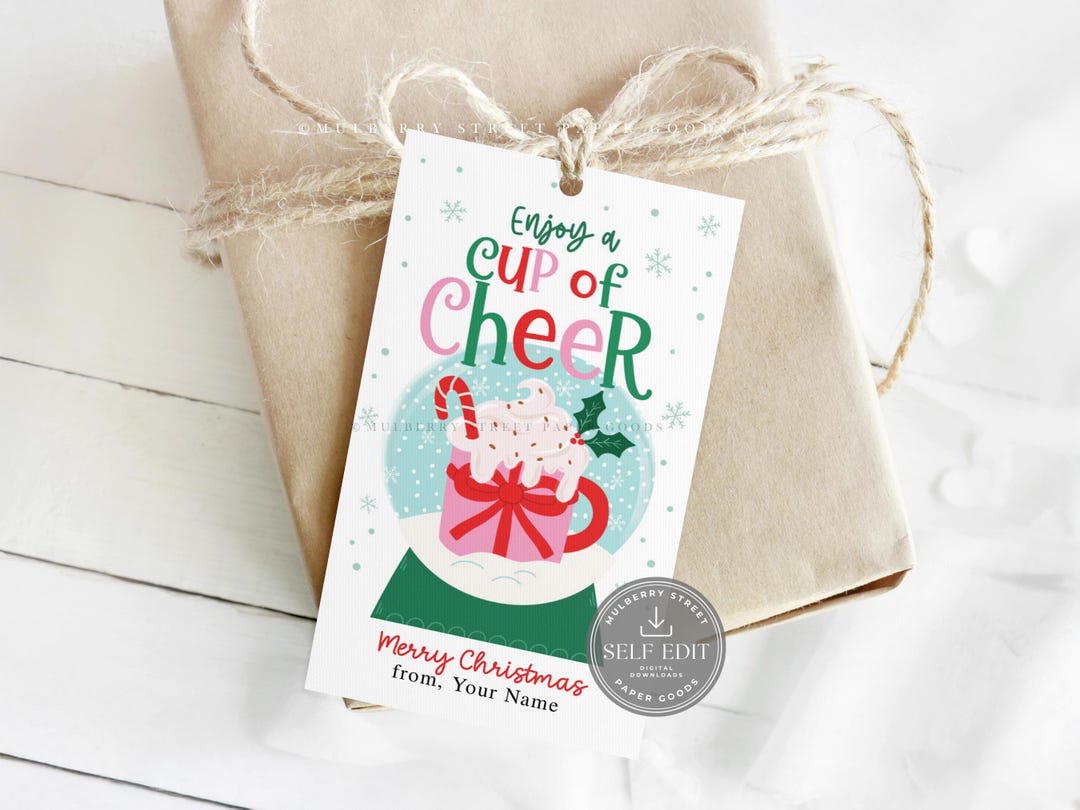 Christmas Hot Chocolate Gift Tag Printable Digital Download Canva ...