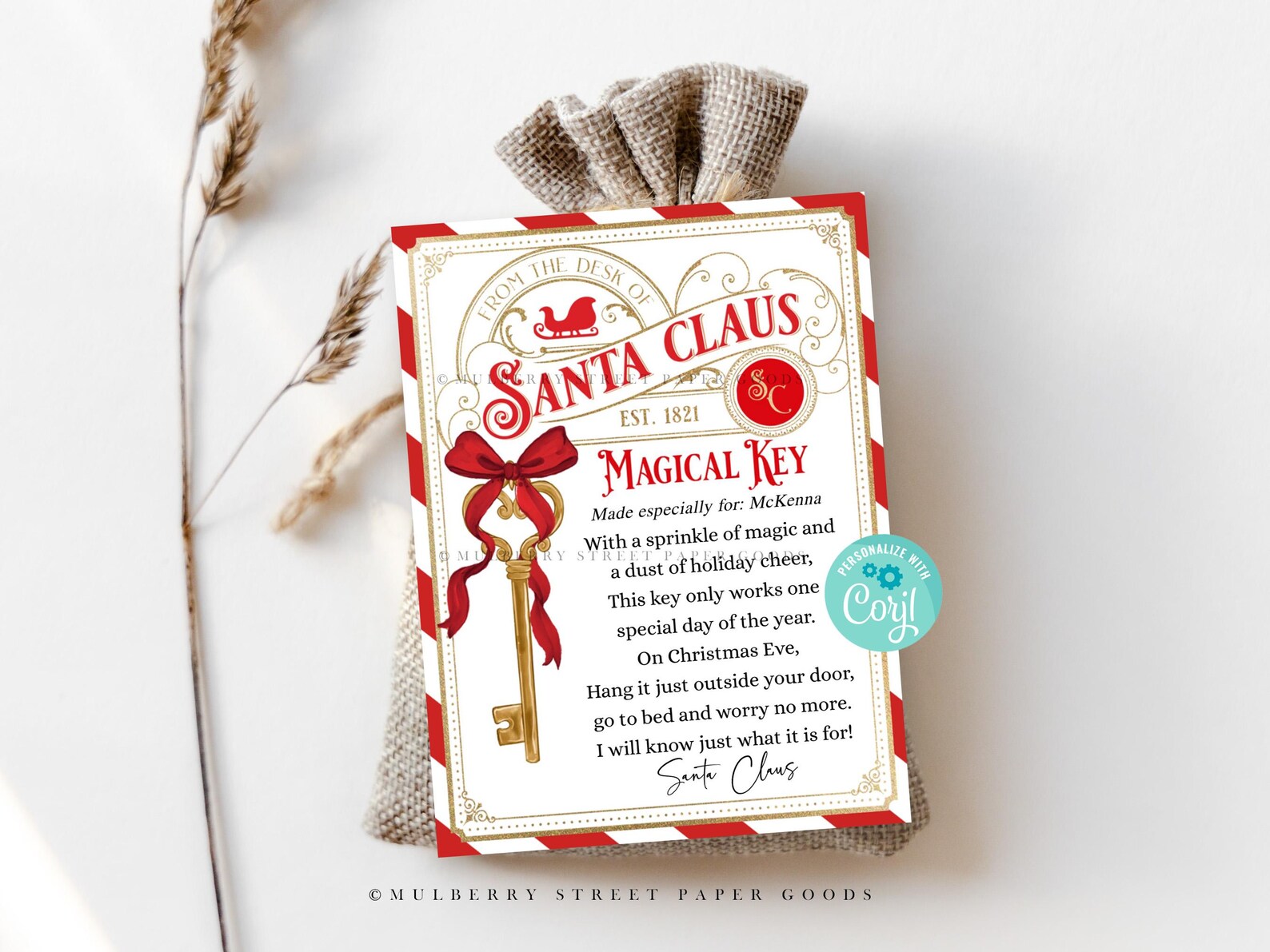 Editable Santa's Magic Key Printable From the Desk of Santa Claus ...