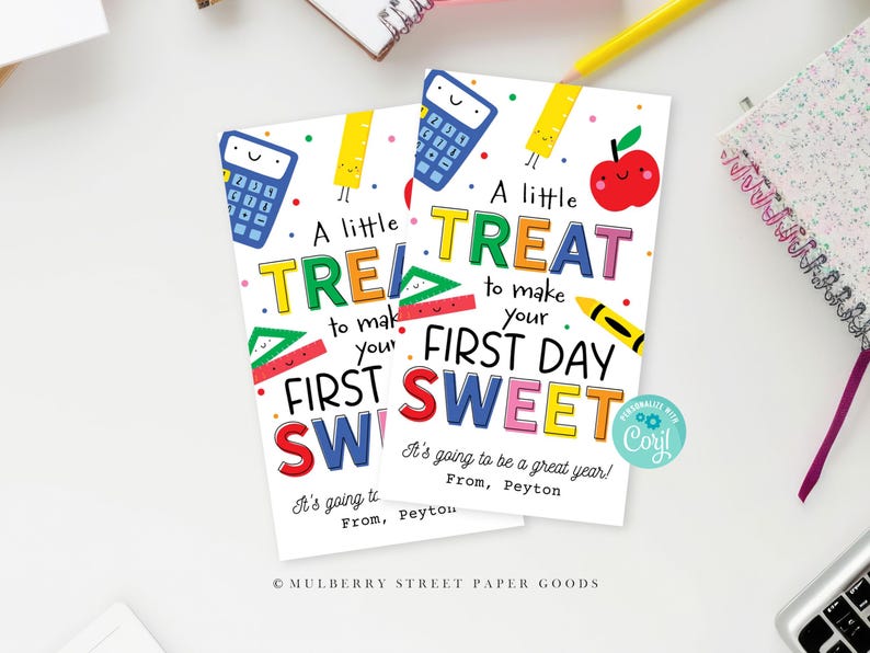 A Little Treat to Make the First Day Sweet Gift Tag, First Day of ...