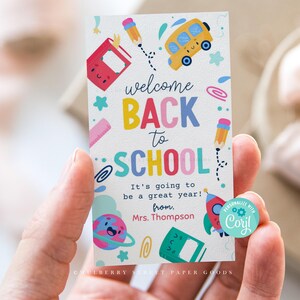 Welcome Back to School Printable Gift Tag, First Day of School, Instant ...
