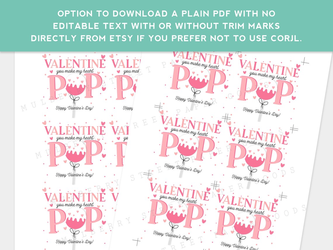 Printable Cake Pop Valentine's Day Gift Tag Kids Classroom You Make My ...