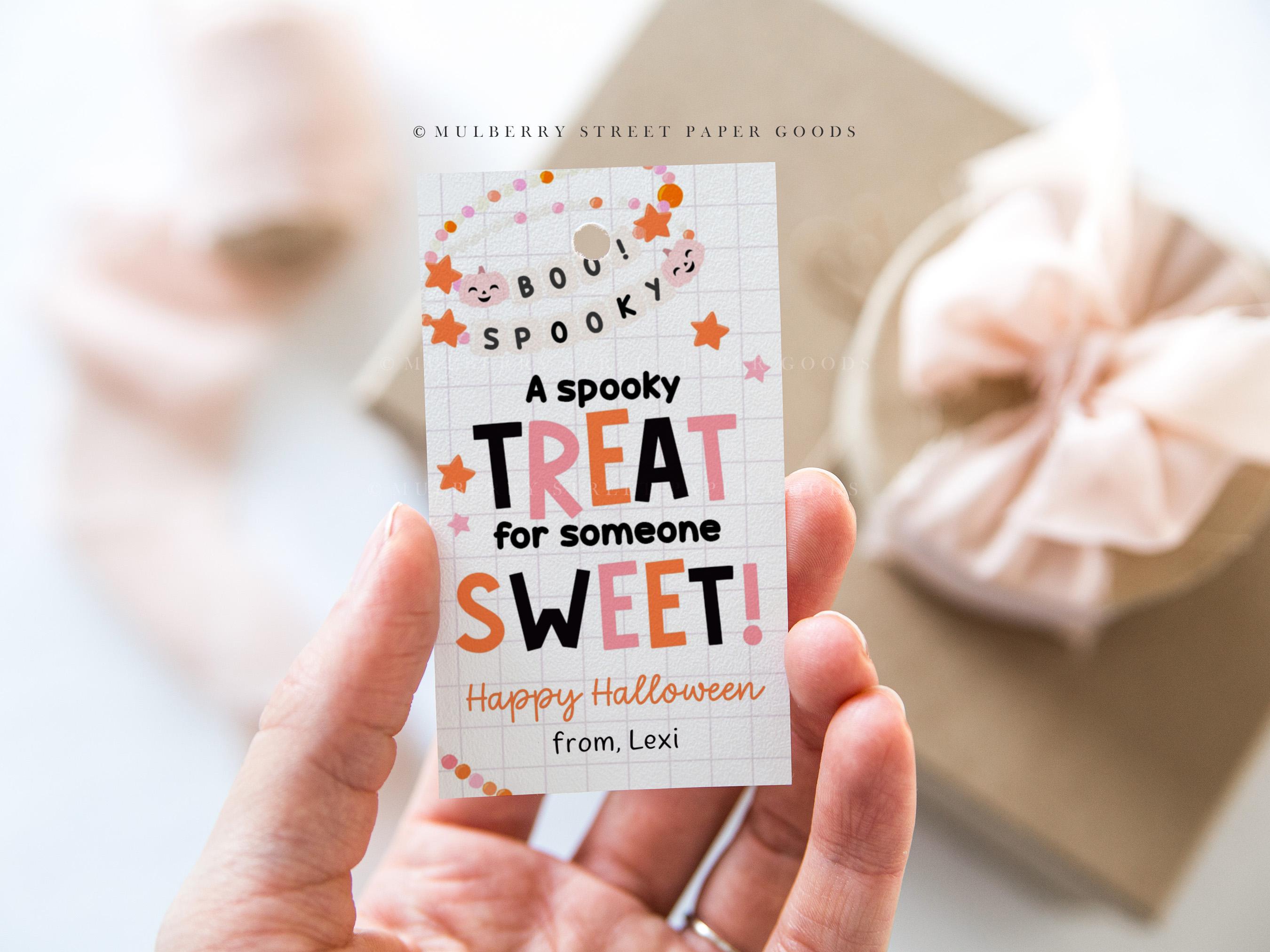 Halloween Printable Gift Tag A Spooky Treat for Someone Sweet ...