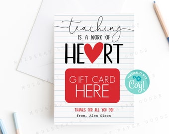 Teacher Appreciation Sign Teaching is A Work of Heart School - Etsy