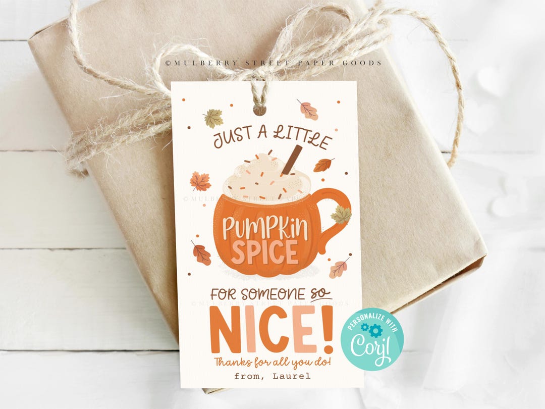 Instant Download Pumpkin Spice Gift Tag Printable Fall Pumpkin Latte ...