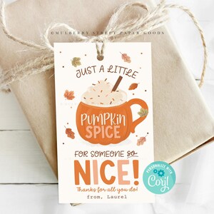 Instant Download Pumpkin Spice Gift Tag Printable Fall Pumpkin Latte ...