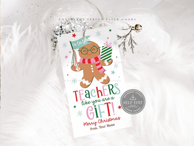 Teacher Christmas Gift Tag Printable, Teachers Like You Are a Gift ...