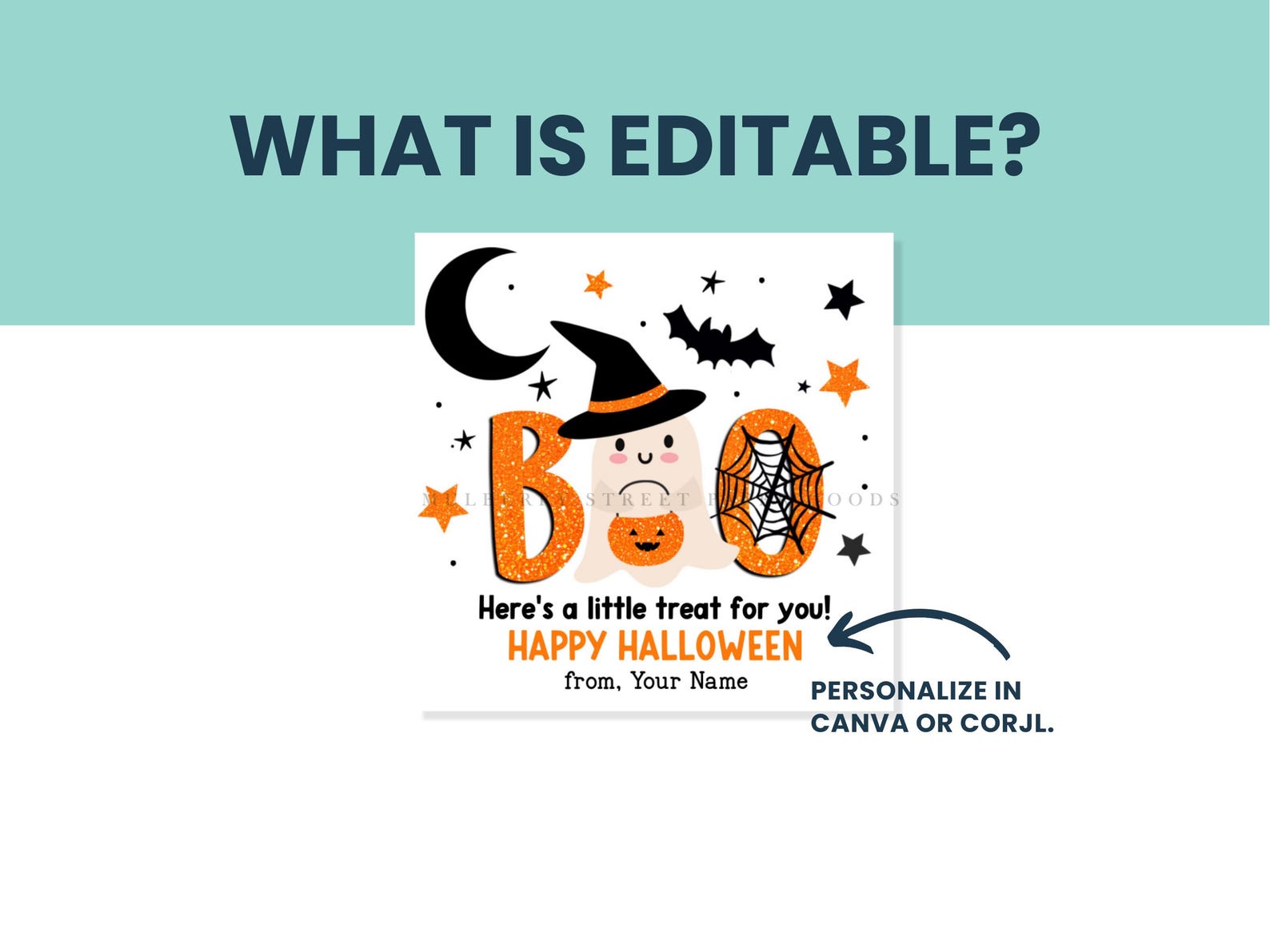 Editable Halloween Gift Tag Canva Template Digital Download Printable ...