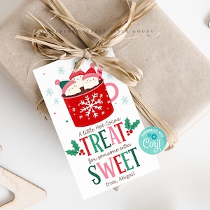 Editable Hot Cocoa Gift Tag Printable A Little Treat for Someone Sweet ...