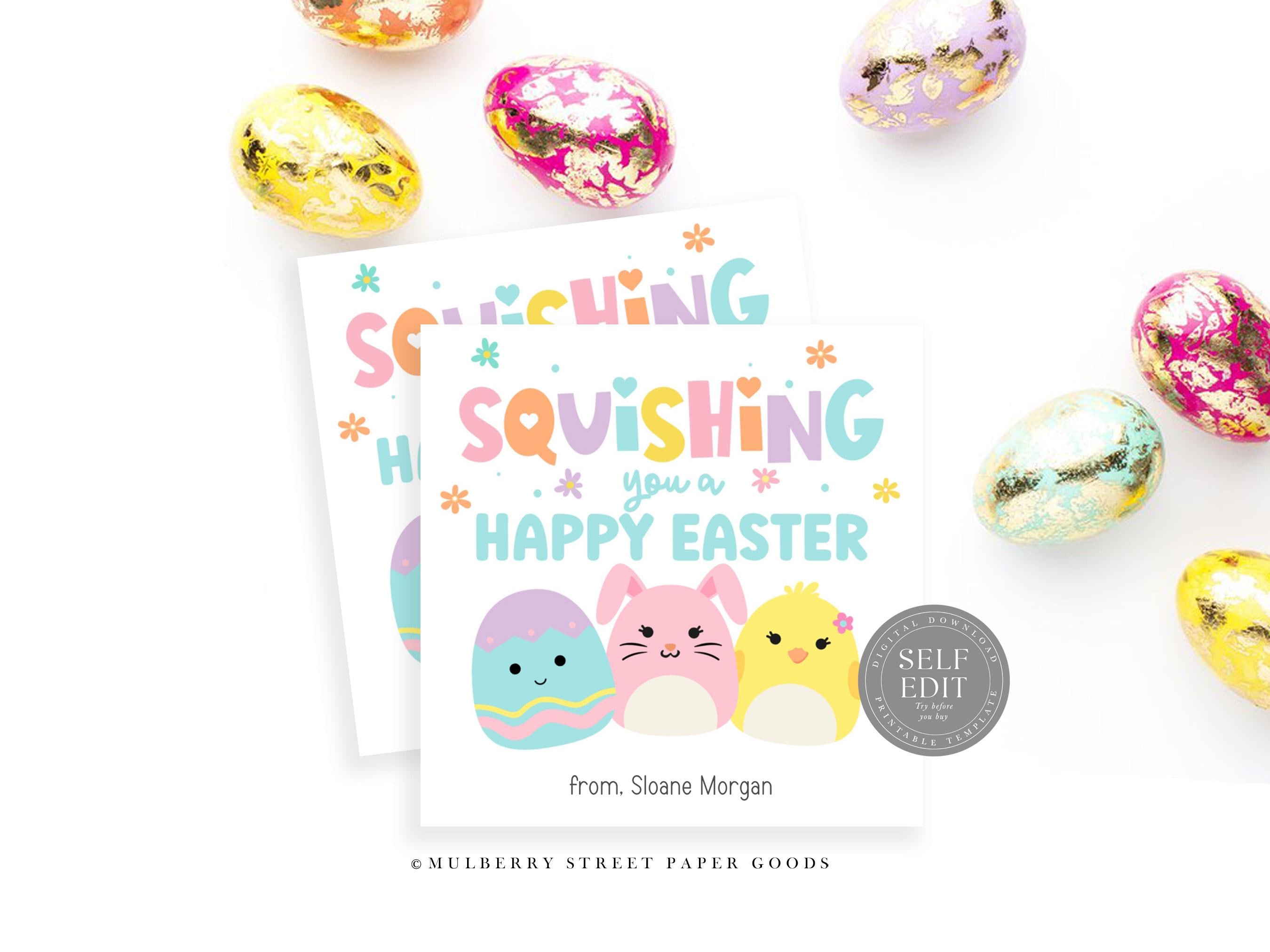 Squishing You a Happy Easter Gift Tag Printable Easter Squishmallow ...