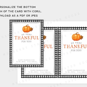 Printable so Very Thankful for You Gift Card Holder, Happy Thanksgiving ...