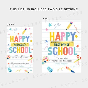 Happy First Day of School Gift Tag Printable, Instant Download Welcome ...