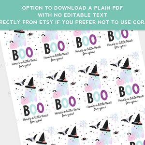 Printable Halloween Favor Tags Boo Gift Tags Trick or Treat Bag Tag ...
