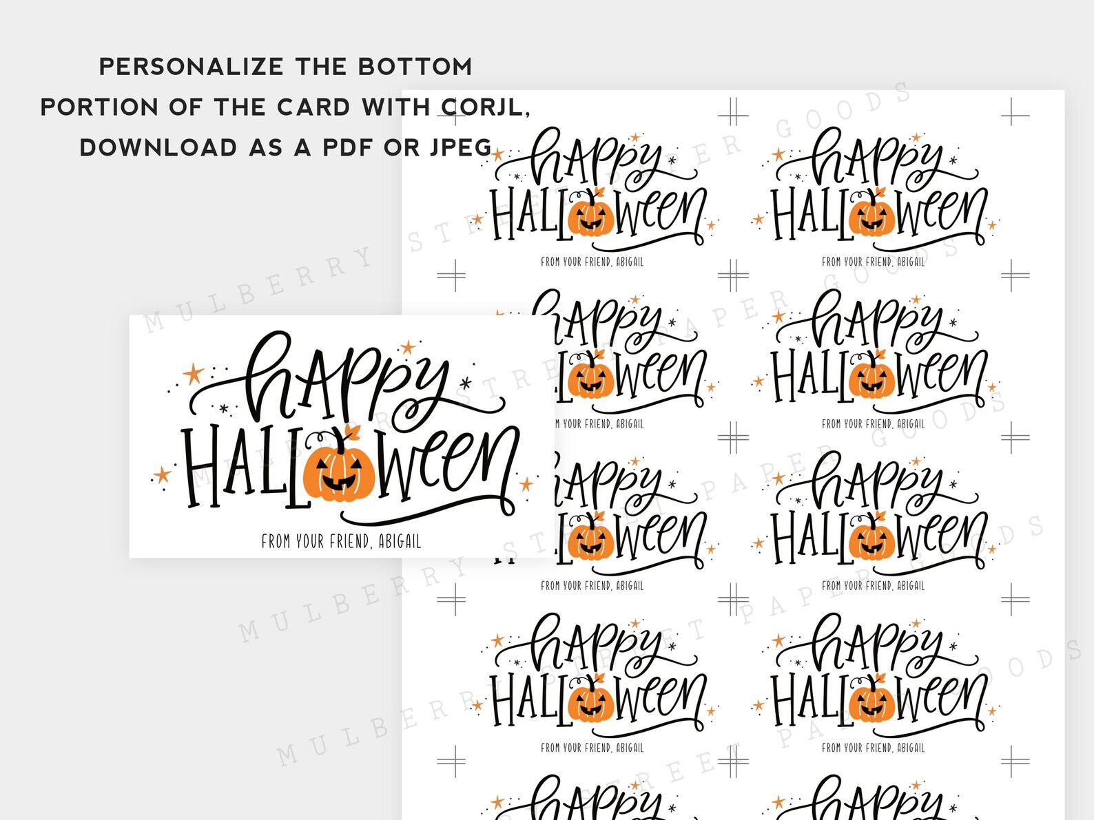 Printable Happy Halloween Gift Tag Trick or Treat Favor Bag - Etsy