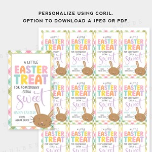 Printable Easter Treat for Somebunny Sweet Gift Tag, Instant Download ...