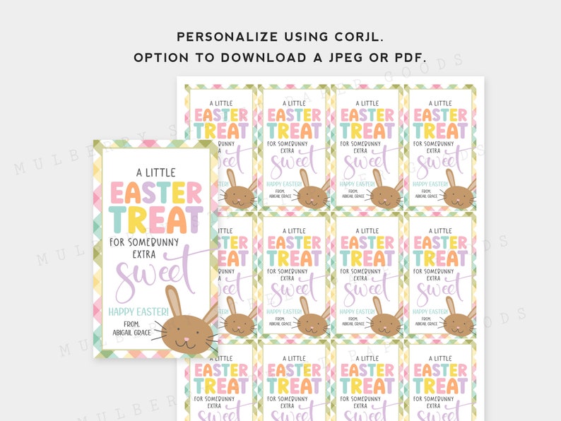 Printable Easter Treat for Somebunny Sweet Gift Tag Instant - Etsy
