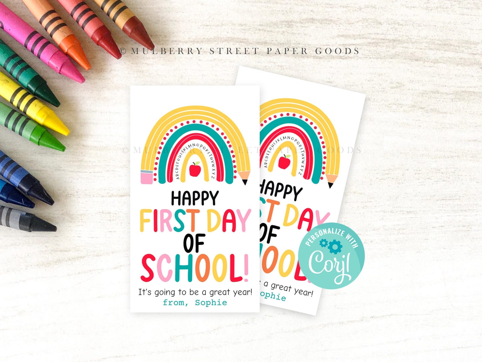 Editable Happy First Day of School Gift Tag First Day of School ...