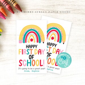 Editable Happy First Day of School Gift Tag First Day of School ...