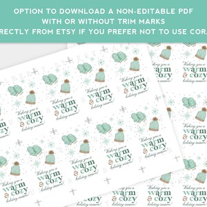 Printable Warm and Cozy Holiday Season Gift Tag, Merry Christmas Gift ...