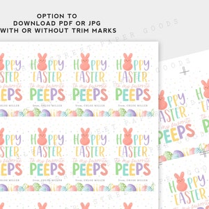 Printable Hoppy Easter to My Favorite Peeps Gift Tag, Instant Download ...