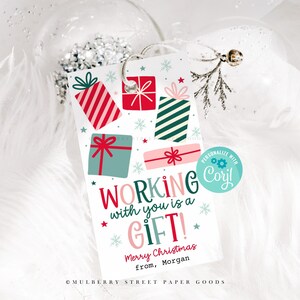 Christmas Gift Tag Printable Coworker Gift Instant Download Christmas ...