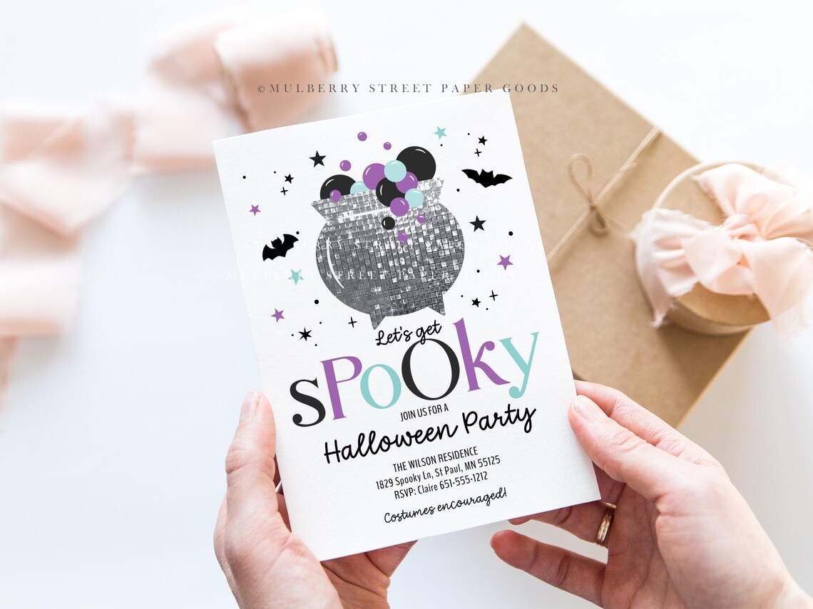 Editable Halloween Party Invitation Template Disco Halloween Party ...